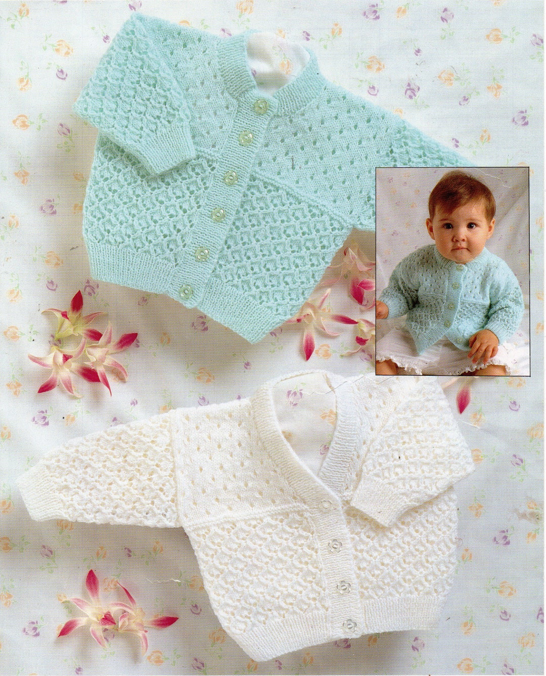 Baby Cardigan KNITTING PATTERN Pdf Download 3ply Baby Jacket Lacy ...