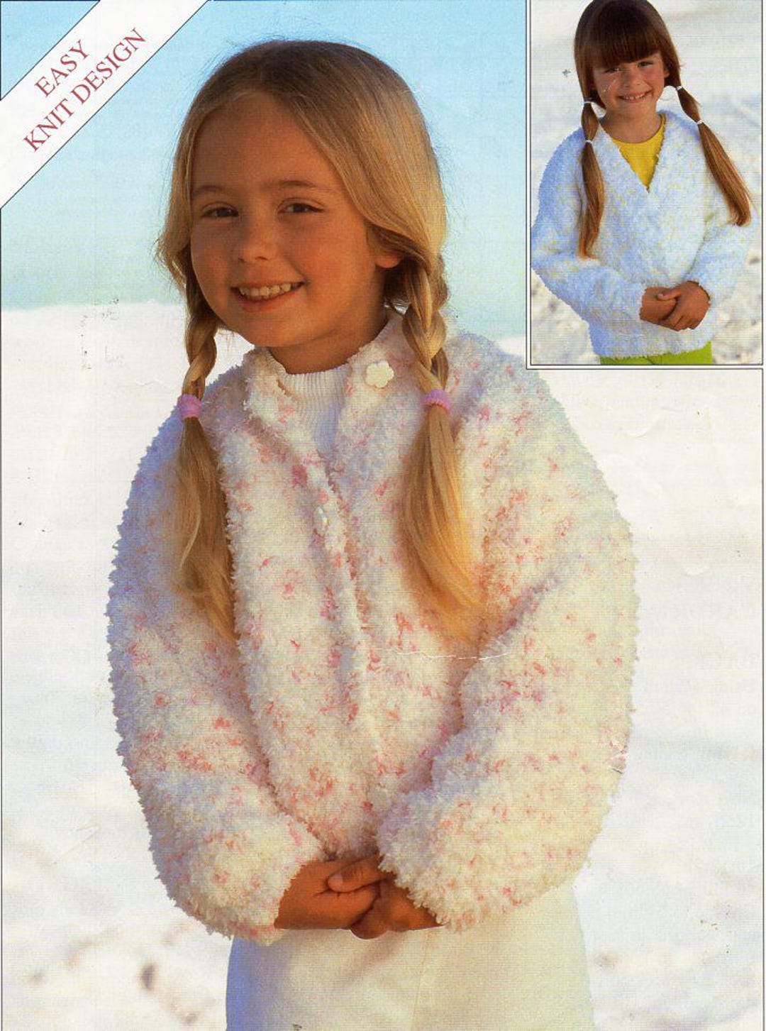 Childrens Chenille Cardigan KNITTING PATTERN Pdf Download Girls Jacket ...