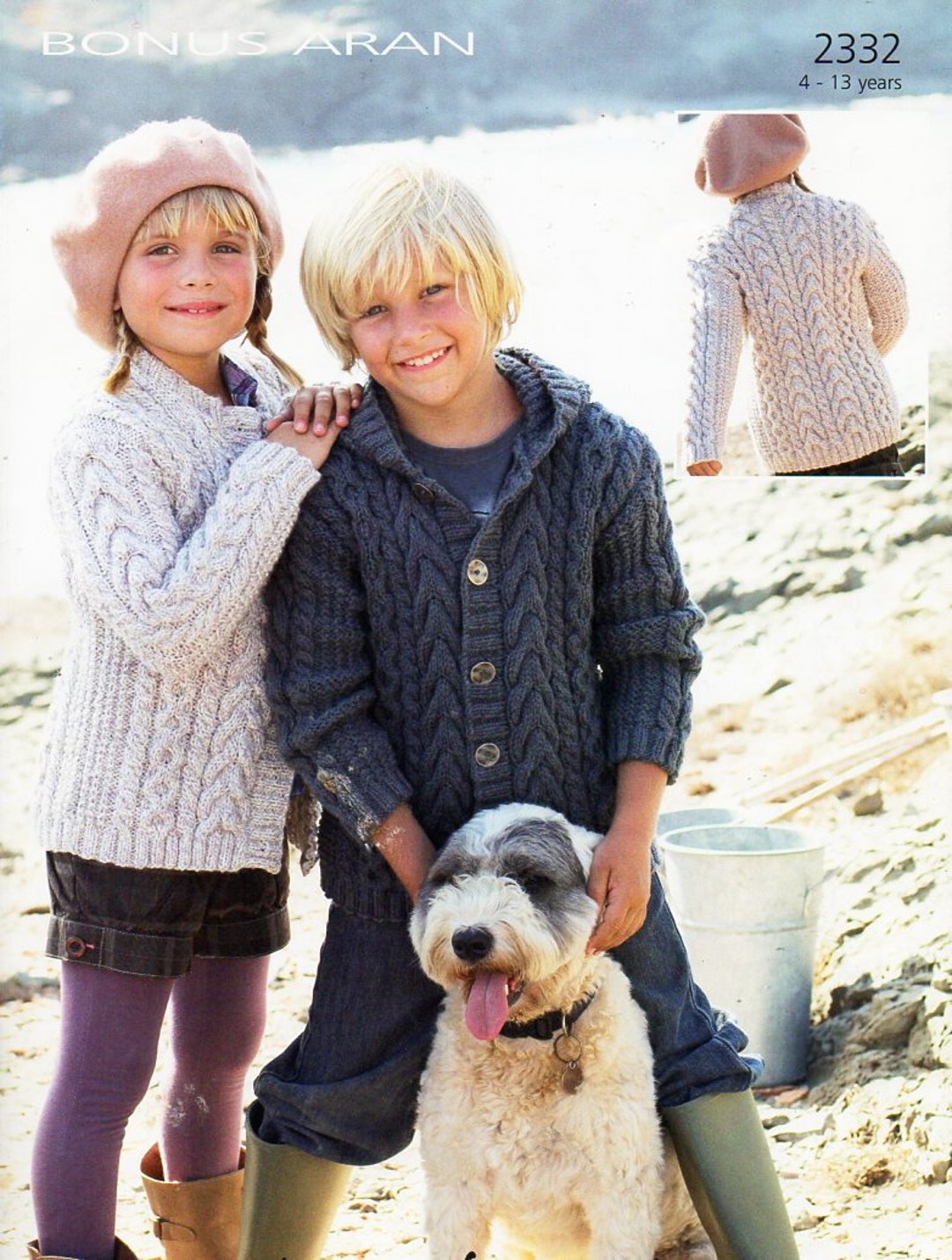 Childrens Aran Jackets KNITTING PATTERN Pdf Download Aran Hoody Childs ...