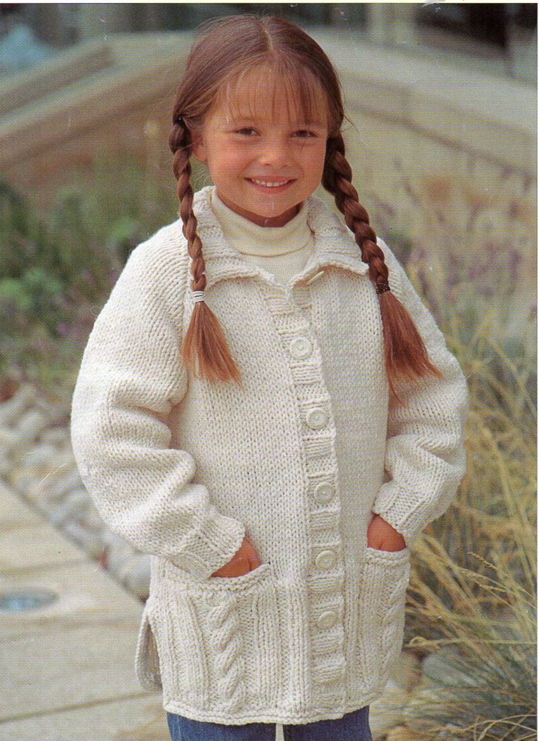 Childrens Chunky Cardigan KNITTING PATTERN Pdf Download Childs Jacket ...