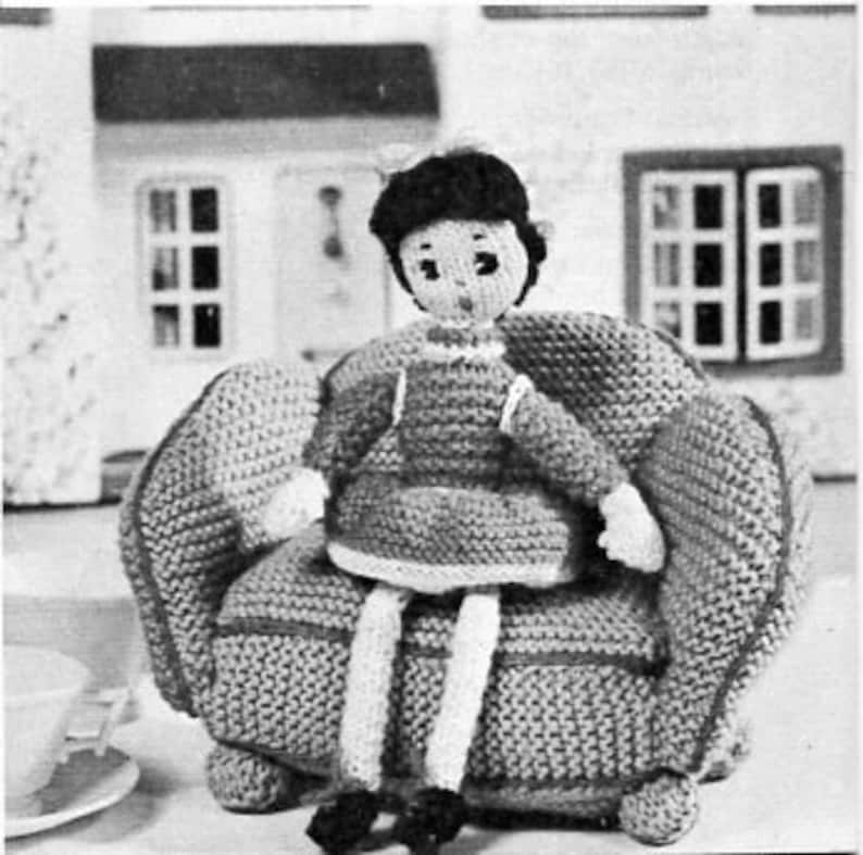 Doll Knitting Pattern PDF Knitted Rag Doll & Sofa Toy Pattern Soft Toy ...