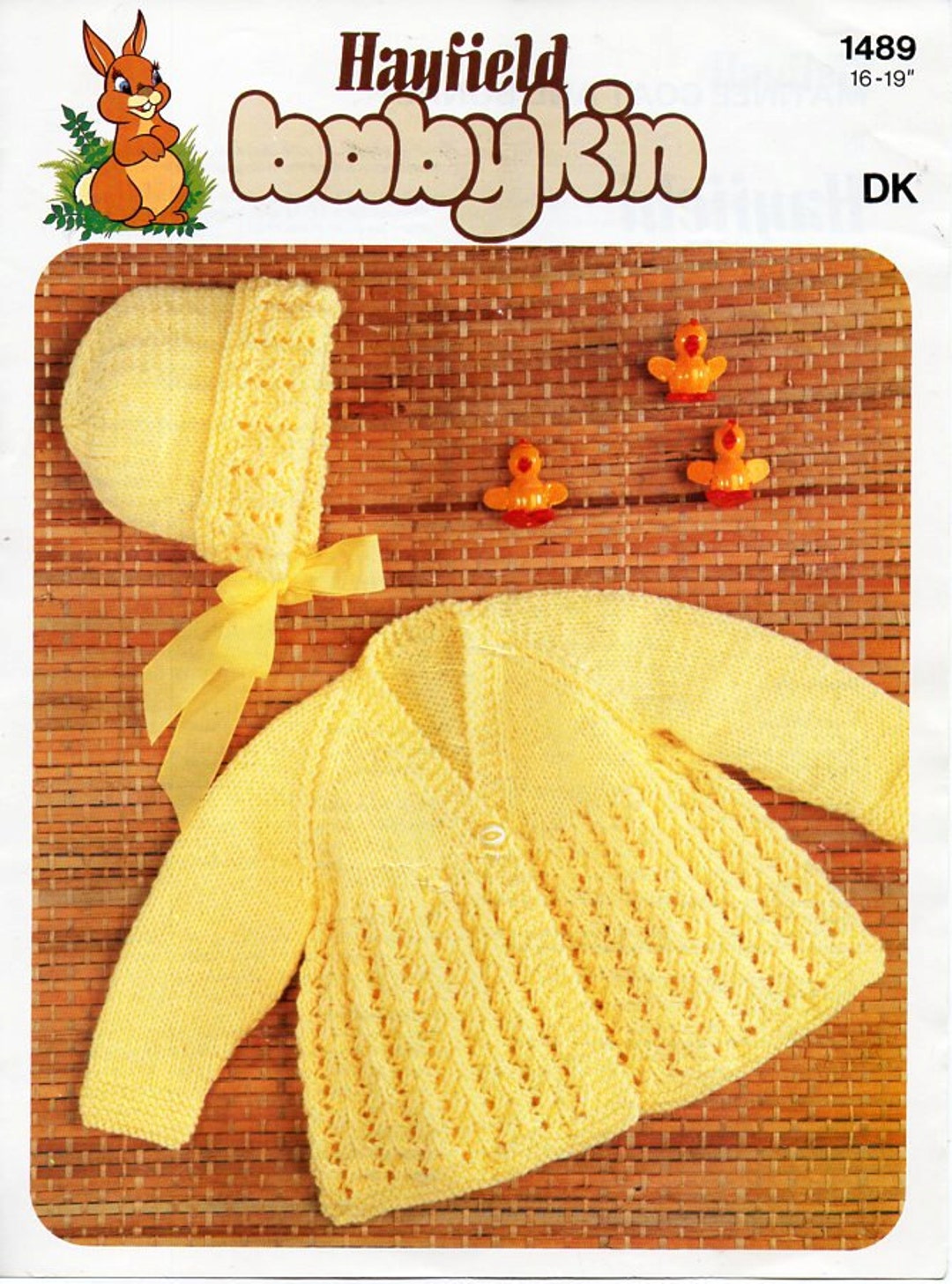 Baby Matinee Coat Bonnet Knitting Pattern Pdf DK Matinee Jacket Matinee ...