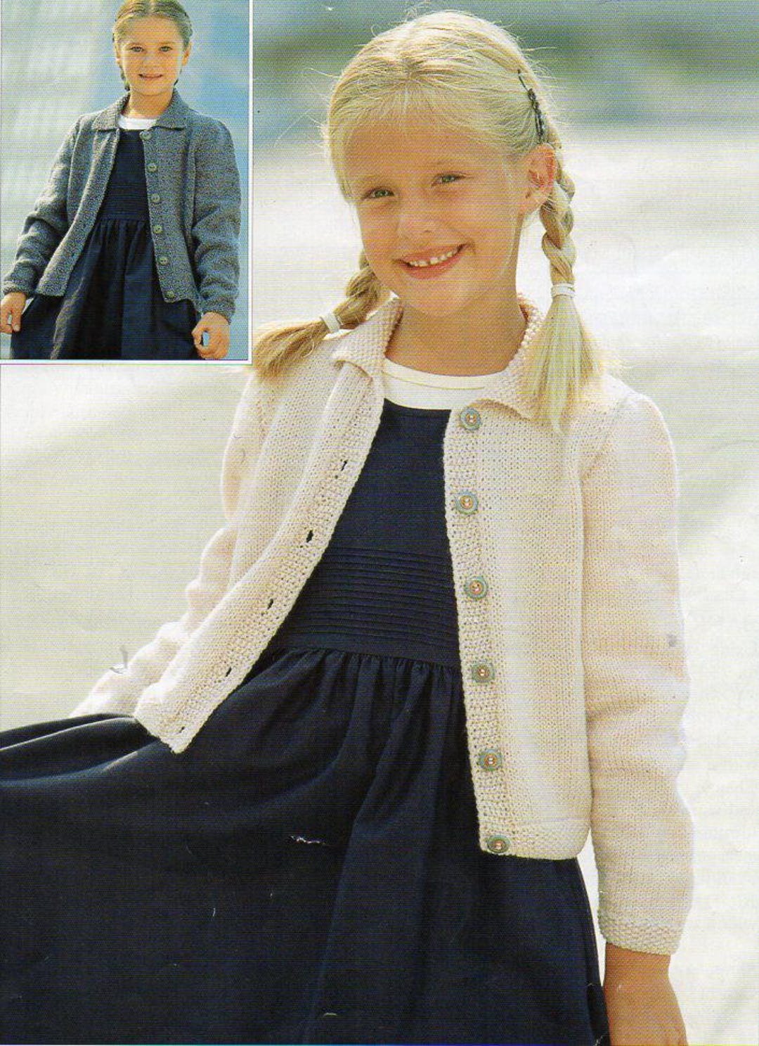 Girls Cardigan KNITTING PATTERN Pdf Download Childrens Jacket With ...
