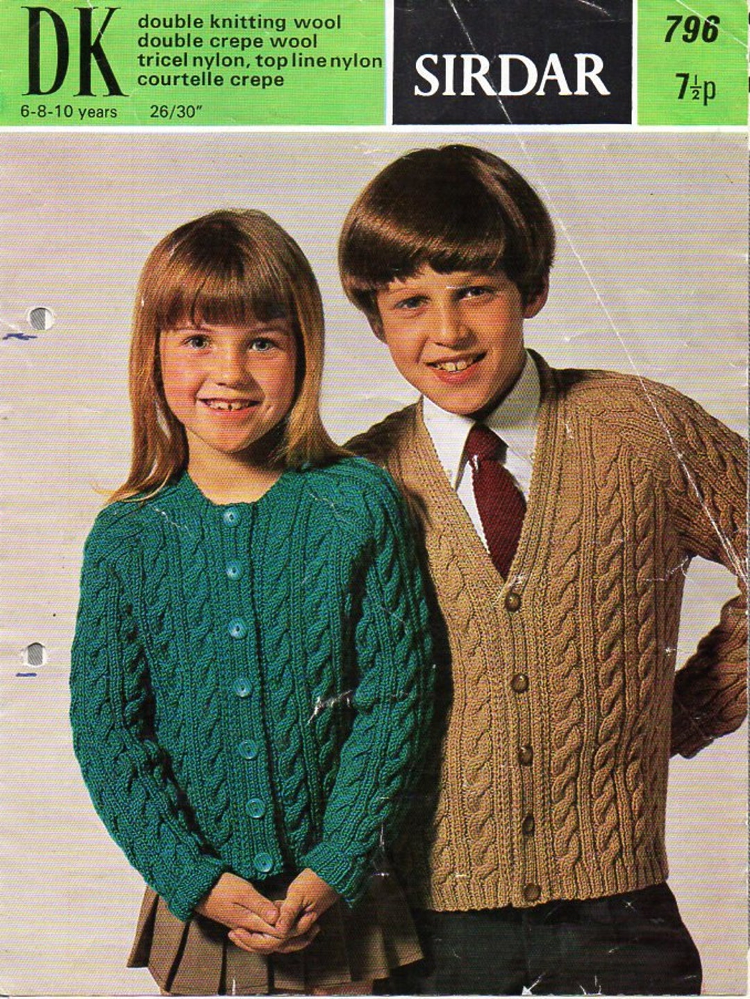 Vintage Childrens Cable Cardigan Knitting Pattern Pdf Cable Jacket DK ...