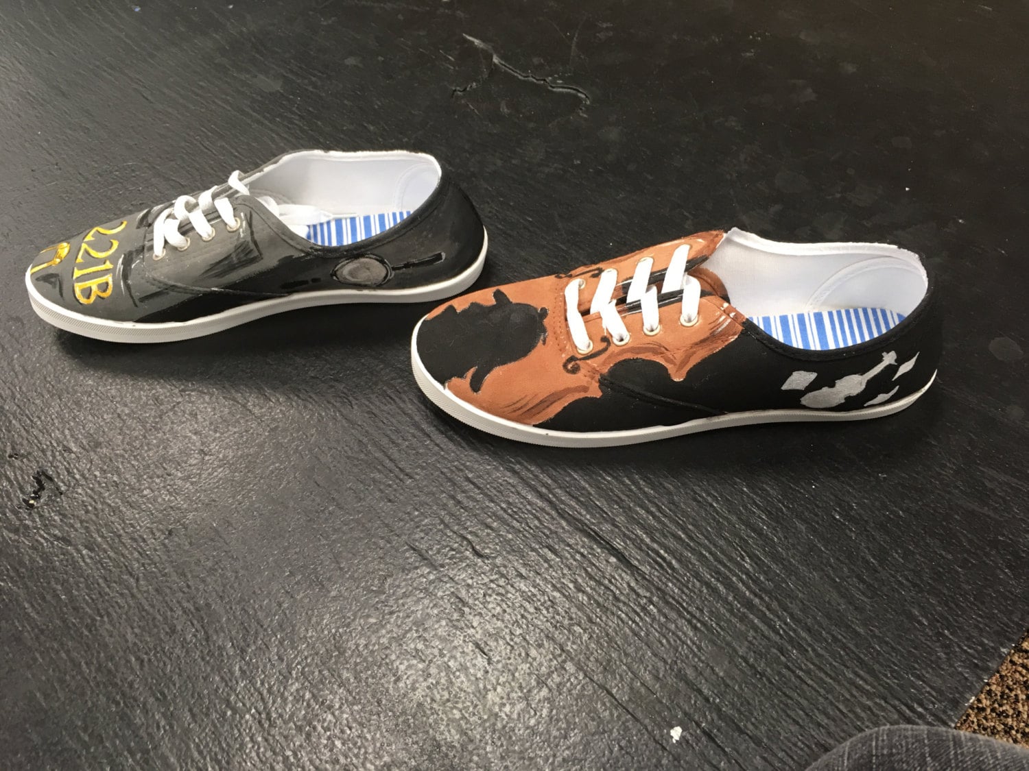 Sherlock Holmes Shoes Custom Painted - Etsy