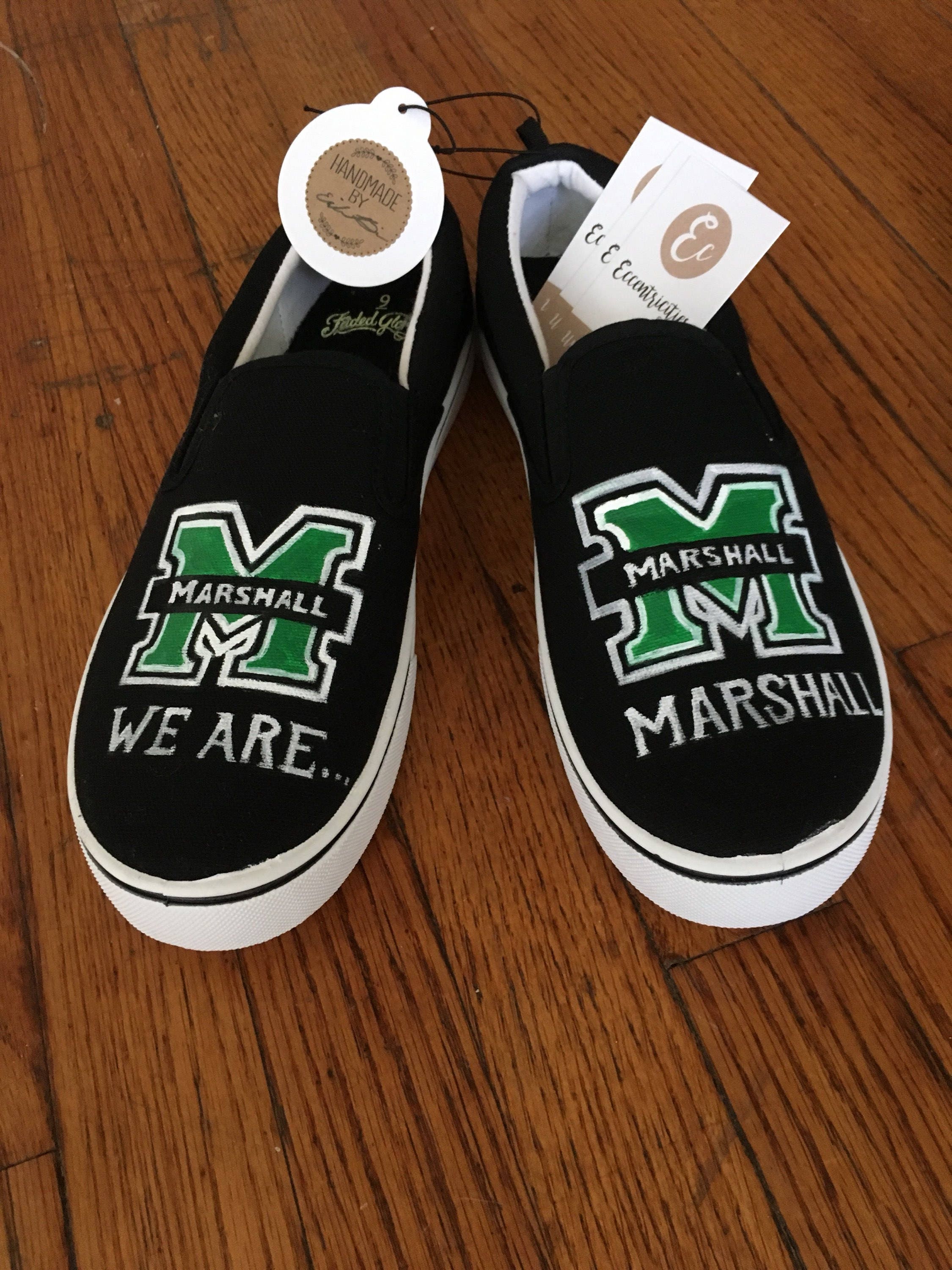 Marshall University Shoes Custom Hand Painted Slip-ons - Etsy