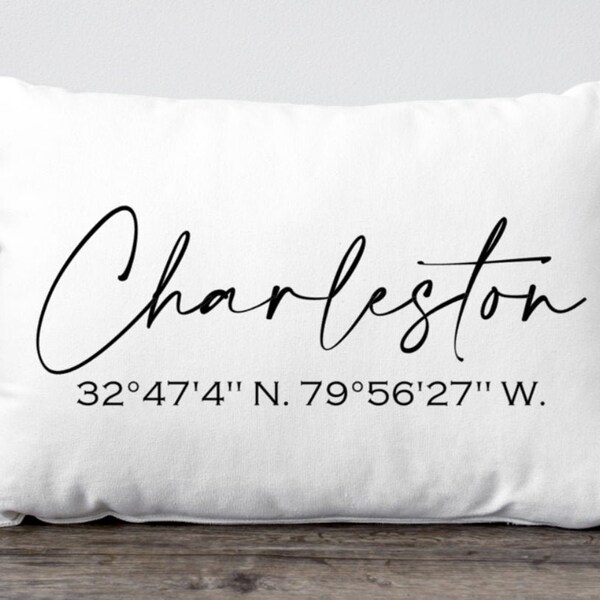 Latitude Longitude Pillow - Etsy