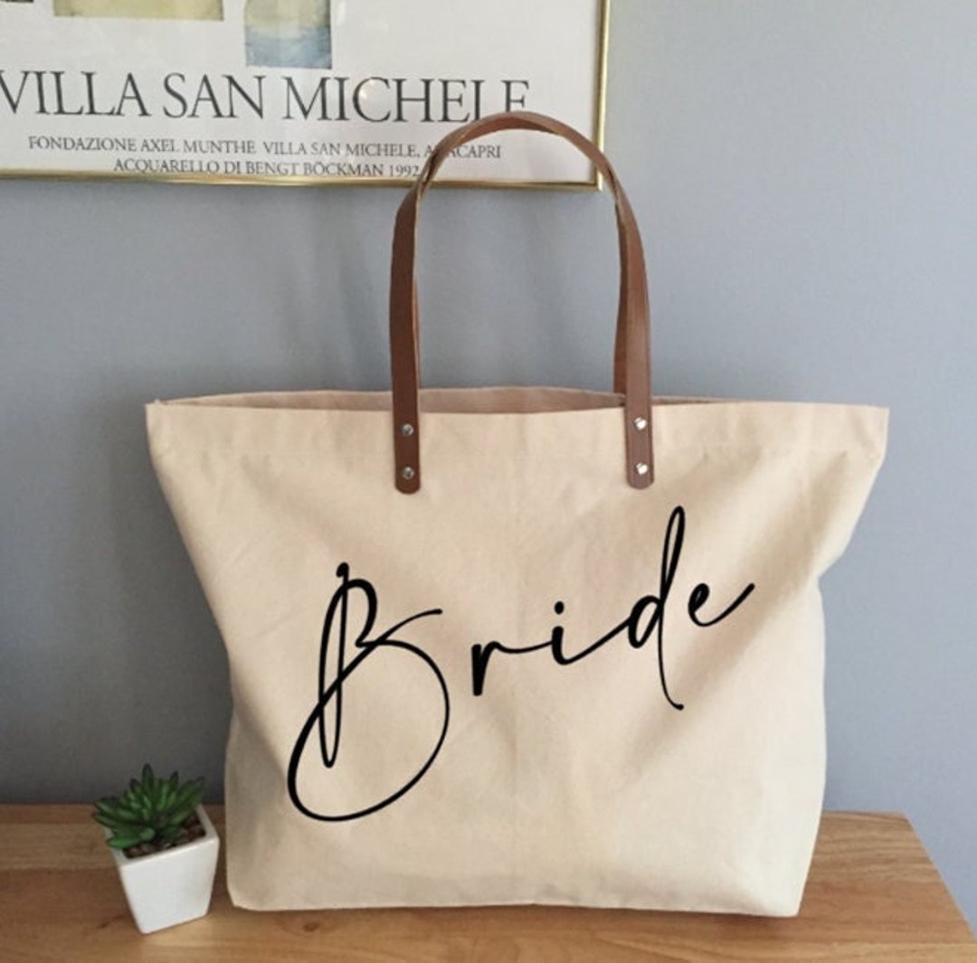 Bride Tote Bag, Bride Bag, Bride Beach Bag, Just Married Bag, Honeymoon ...