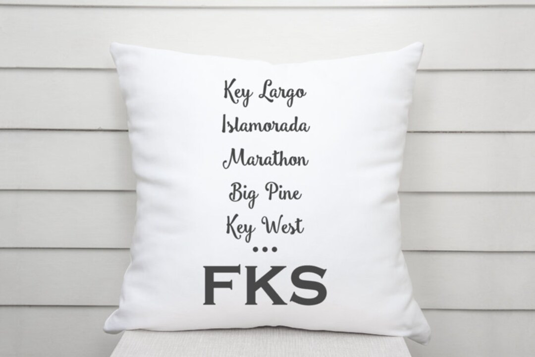Florida Keys Pillow, the Keys, Key West Decor, Key Largo, Marathon ...