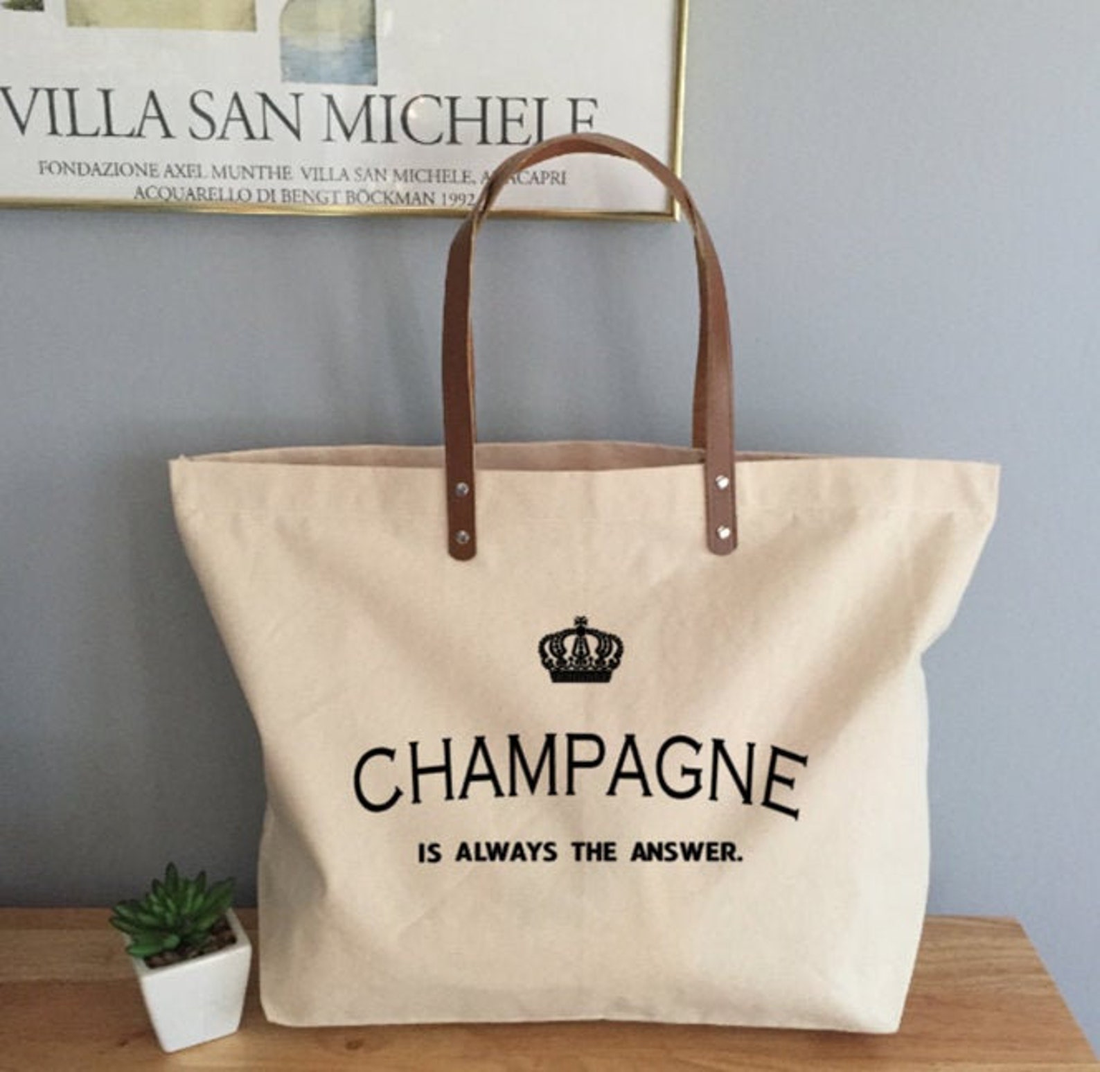 Champagne Tote Bag, Champagne is Always the Answer Tote, Champagne ...
