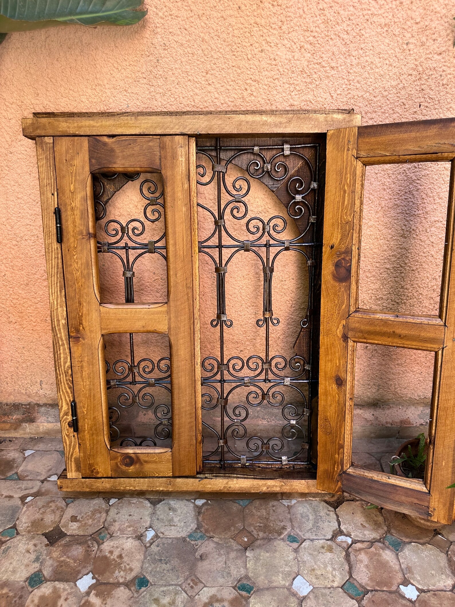 Wrought Iron Arabesque Window Mural Hand Made in MOROCCO Moroccan ...