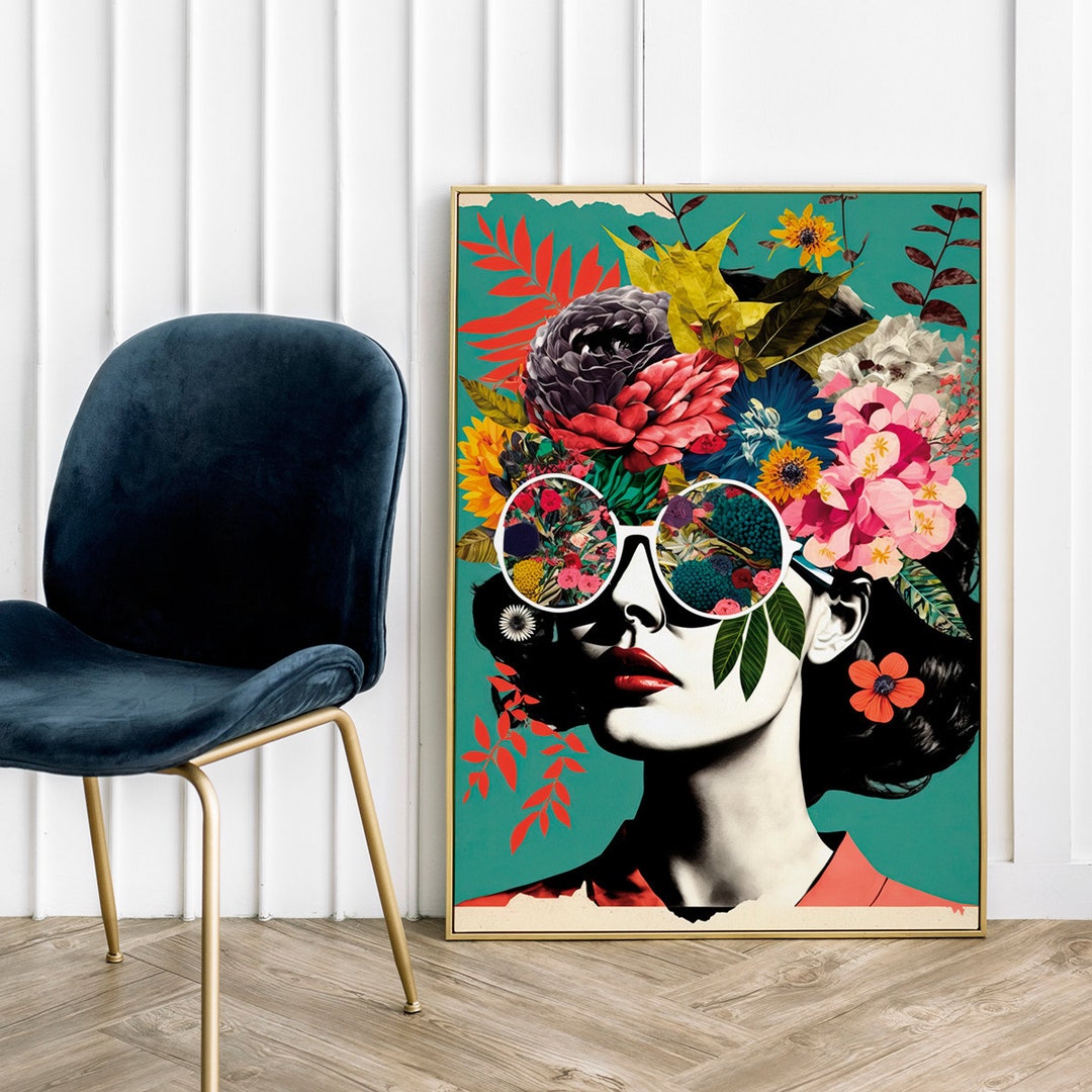 Women Girl Poster Collage - Art Poster Decoration Colors - Etsy