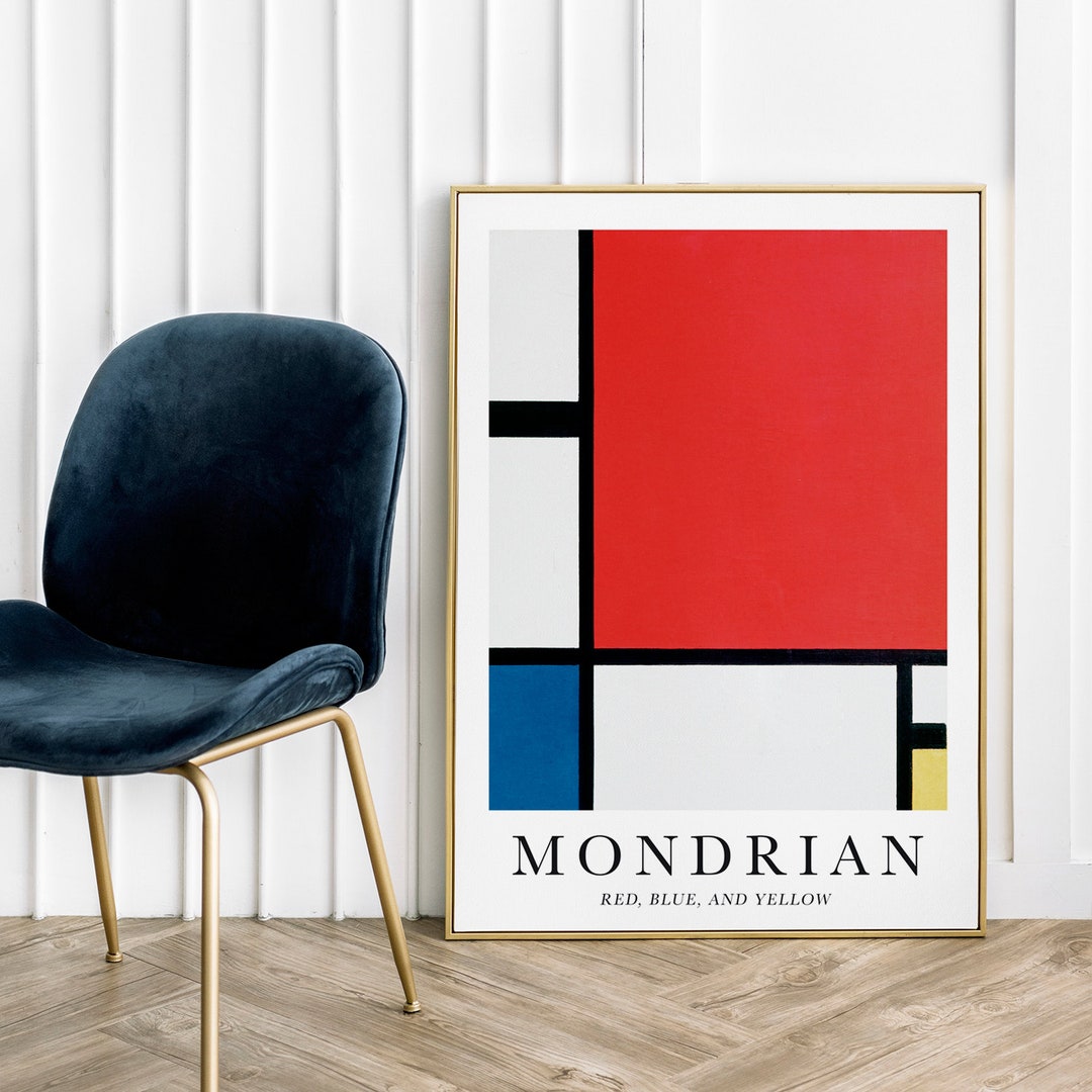 Mondrian Red Blue and Yellow - Poster Art - Etsy