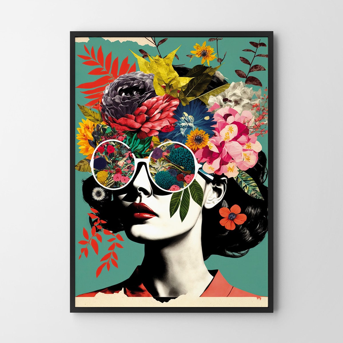 Women Girl Poster Collage - Art Poster Decoration Colors - Etsy
