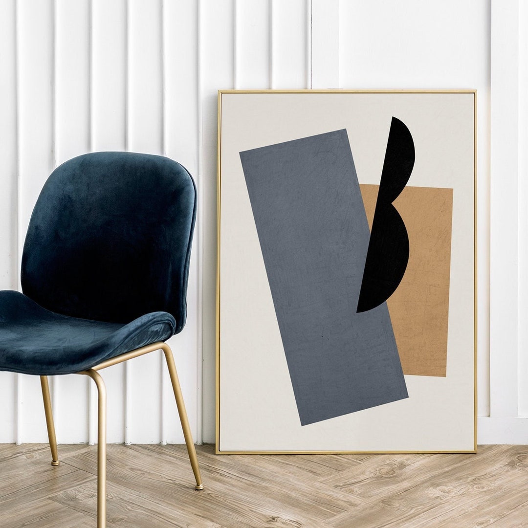 Brown Blue Black Poster - Poster Art Colorful Poster Geometric Poster ...