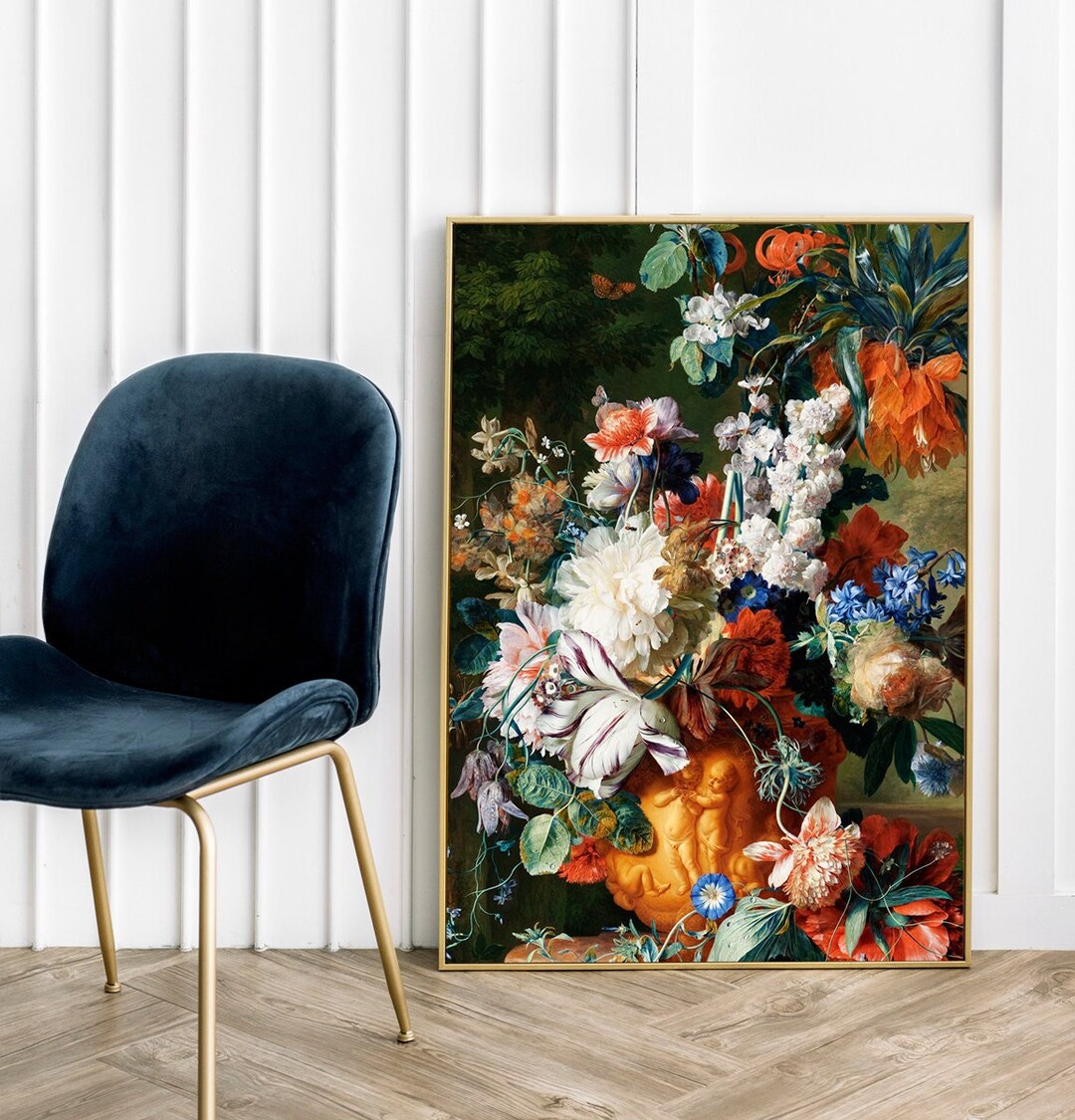 Vintage Flowers Bouquet - Poster Print Painting - Etsy