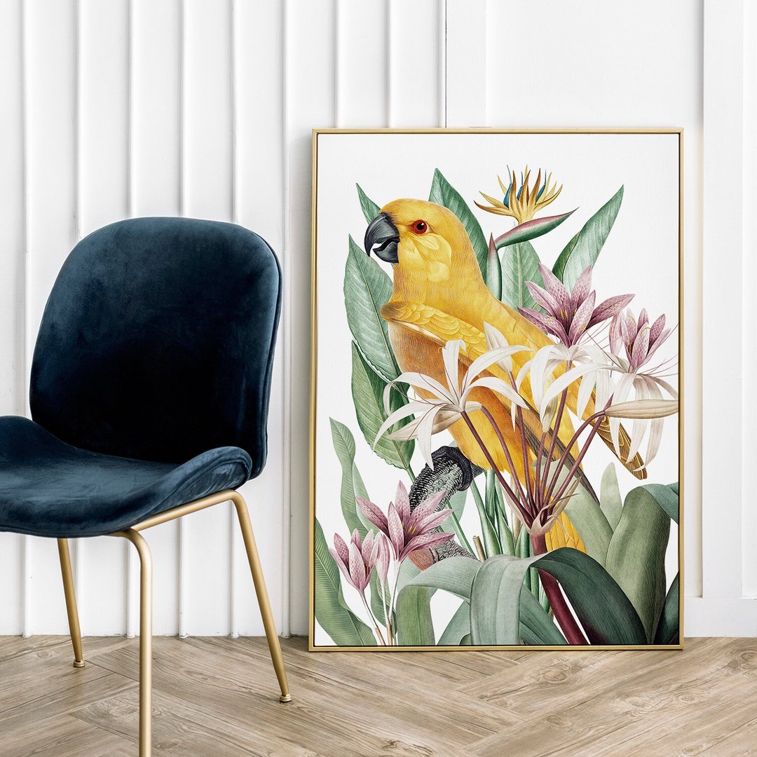 Parrot Poster Colorful Poster Flower Poster Vintage Poster - Etsy