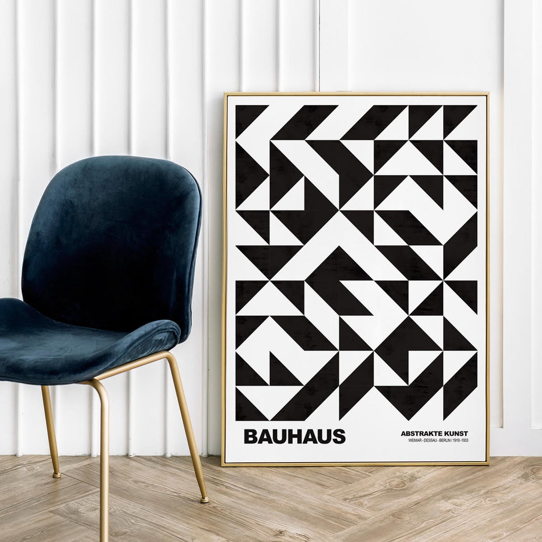 Poster Bauhaus V4 Black and White Geometry Poster Art Abstract Art ...