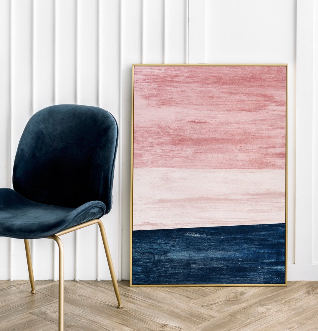 Pink Horizon Abstract Poster - Etsy