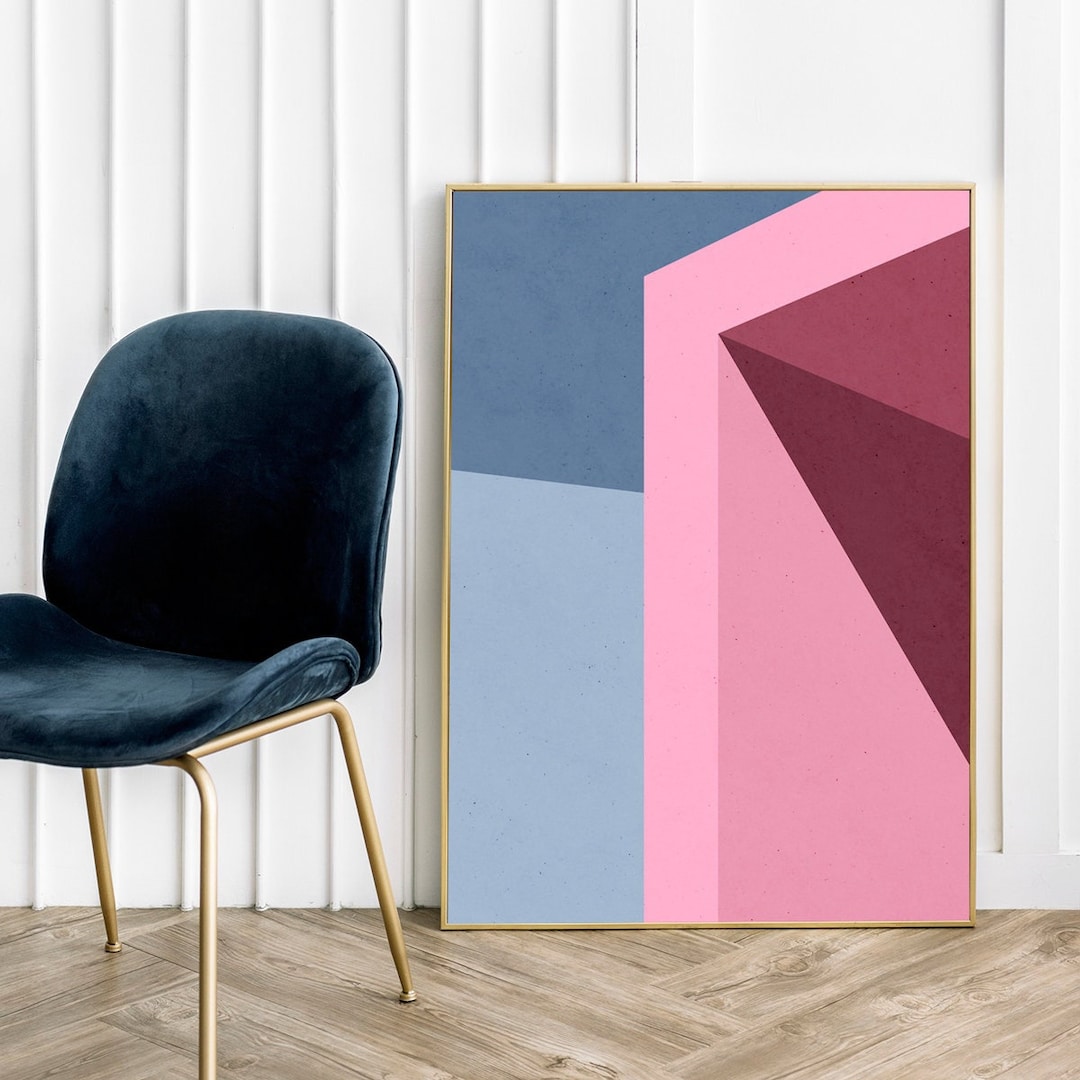 Modern Geometry Pink Abstraction - Poster Print Popular Design Poster ...