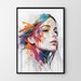 Women Girl Face Poster Print Abstract - Art Poster Decoration Colors - Etsy
