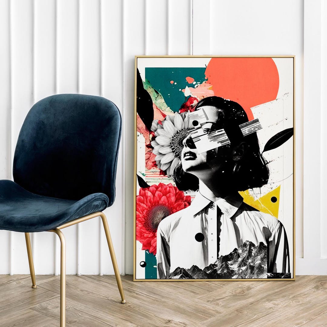 Women Girl Poster Print Collage - Art Poster Decoration Colors - Etsy