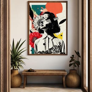 Women Girl Poster Print Collage - Art Poster Decoration Colors - Etsy