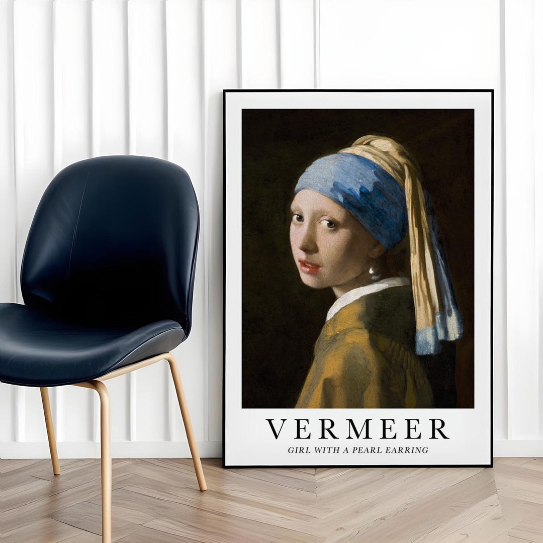 Girl With a Pearl Earring Vermeer - Poster Art Famous Popular - Etsy