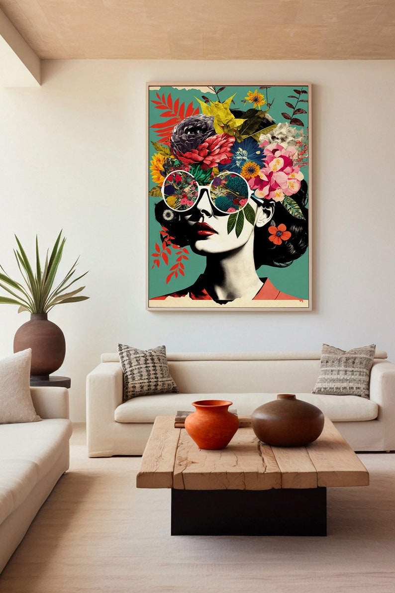 Women Girl Poster Collage - Art Poster Decoration Colors - Etsy