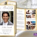 White Gold Funeral Program Template Trifold Gold Memorial Service ...