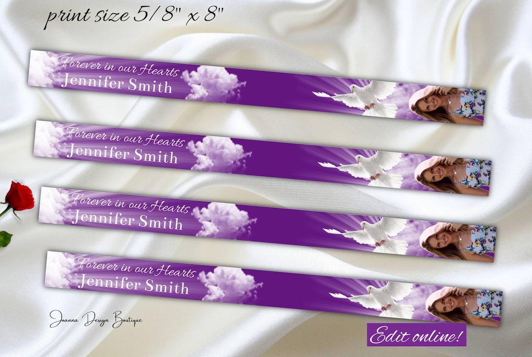 Memorial Ribbon Template Memorial Ribbon With Photo Purple Dove ...