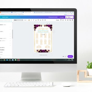 Eggplant Seating Chart Printable Floral Eggplant Seating Chart Template ...