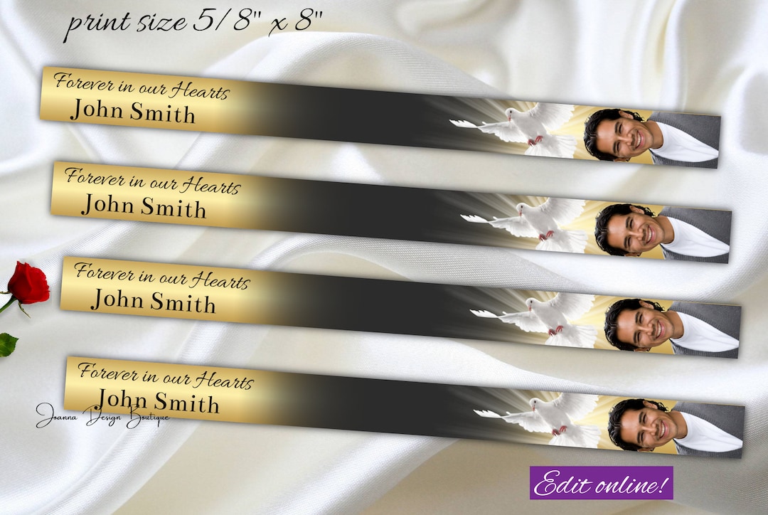 Gold Memorial Ribbon Template Memorial Ribbon With Photo Memorial ...