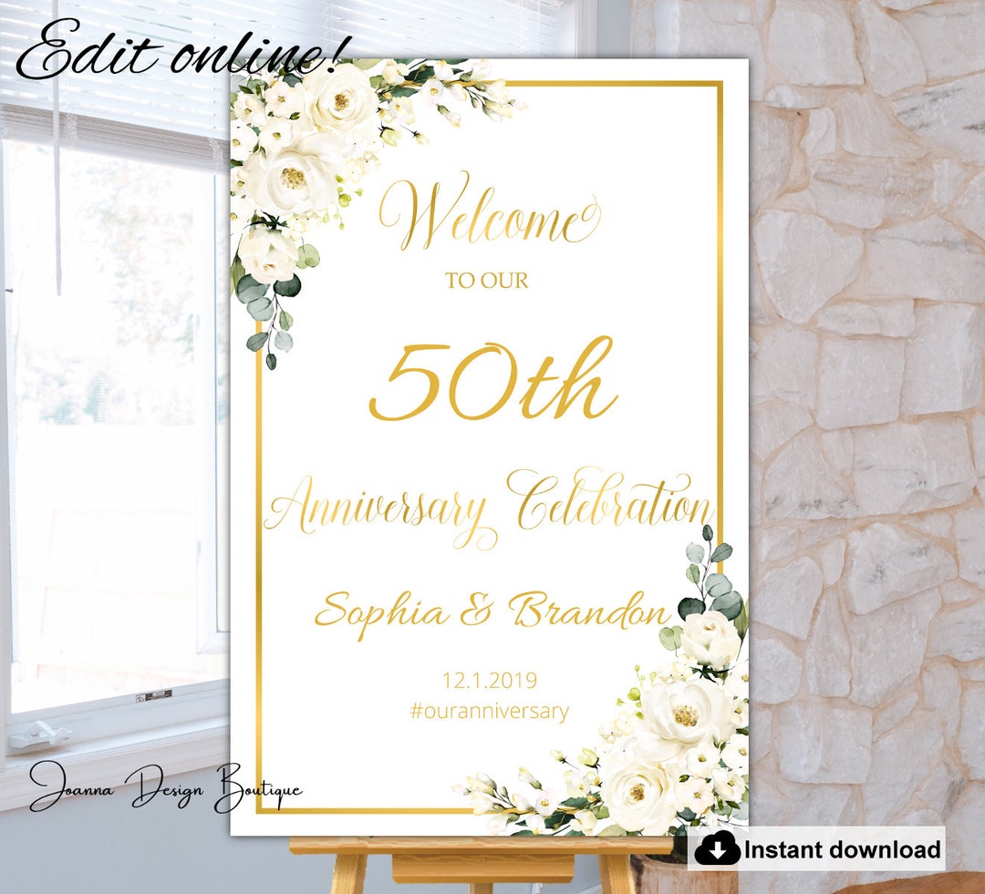 50th Anniversary Welcome Sign,50th Anniversary Poster,50th Anniversary ...