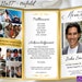 White Gold Funeral Program Template Trifold Gold Memorial Service ...