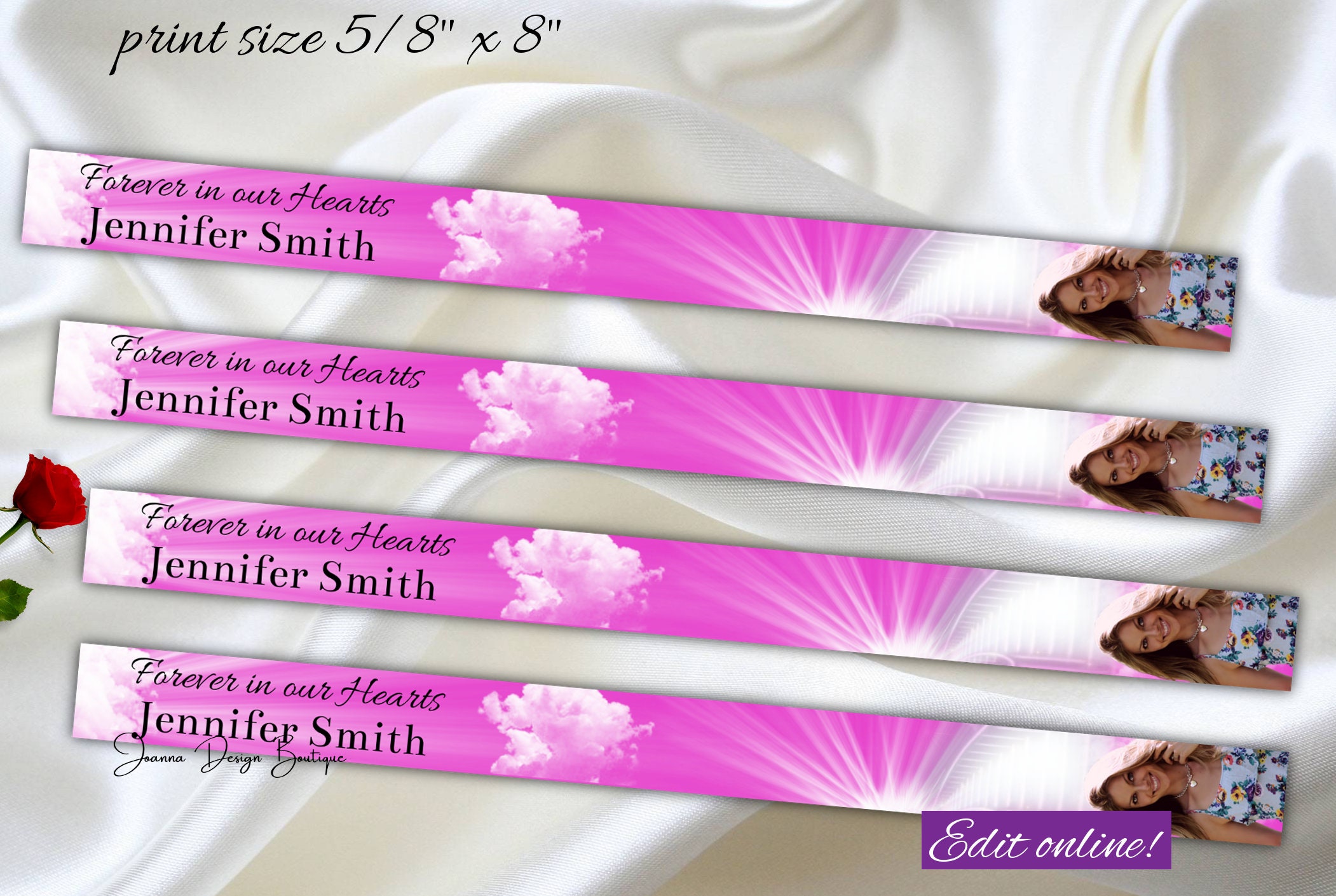 Pink Memorial Ribbon Template Stairway to Heaven Memorial Ribbon With ...