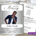 White Silver Funeral Program Template 11x17" 8 Pages Male Man Grey ...