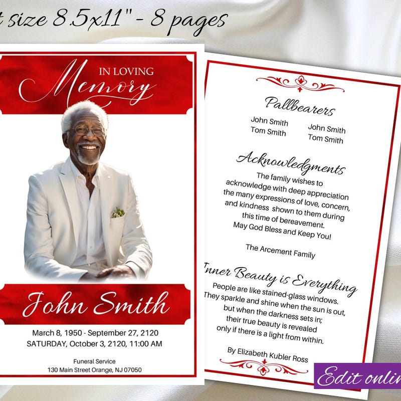 Red Obituary Female - Etsy