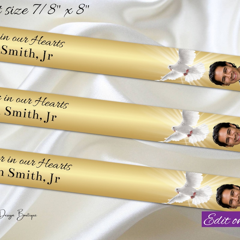 Memorial Ribbon Template Canva - Etsy