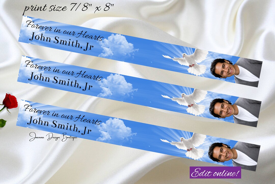 Memorial Ribbon Template Memorial Ribbon With Photo Blue Sky Memorial ...