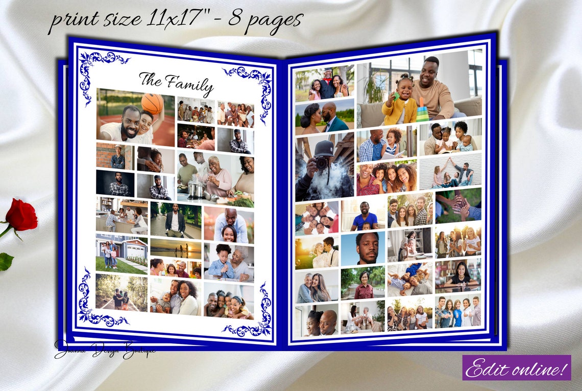 Royal Blue Funeral Program 11x17 Royal Luxury Funeral Program Template ...