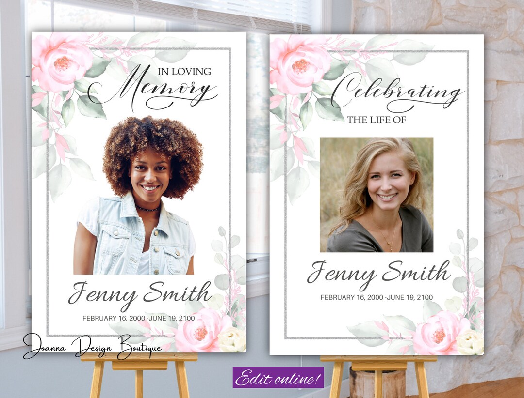 Roses Memorial Sign Funeral Sign Roses Floral Rose Memorial Service ...