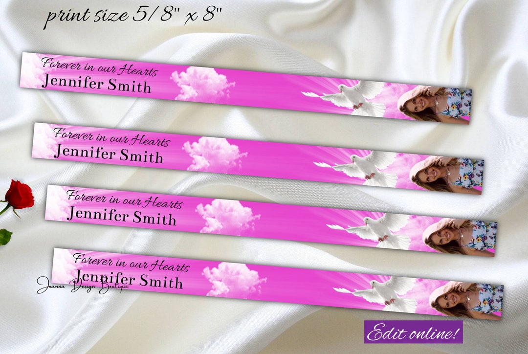 Dove Memorial Ribbon Template Memorial Ribbon With Photo Pink Sky ...