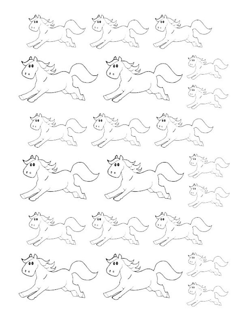Galloping Pony Printable Stickers, Clipart (a4 & US Letter PDF) - Etsy