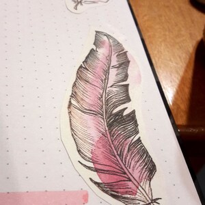 Feather Printable Stickers for Planner, Bullet Journal - Etsy