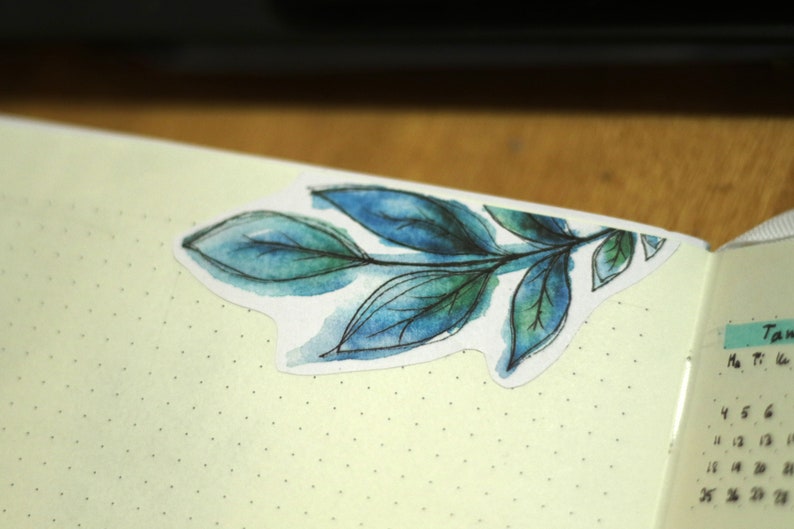 Printable Watercolor Leaf Stickers, A4 & Letter - Etsy