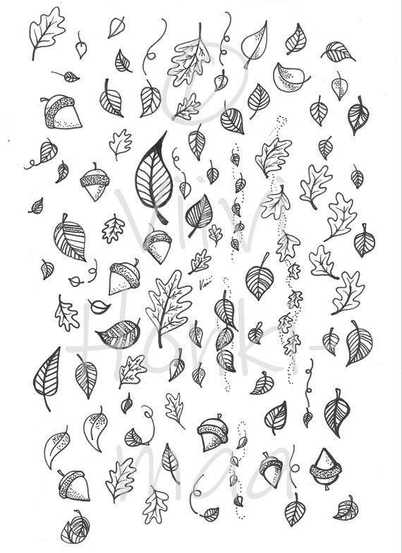 Acorn And Leaf Template
