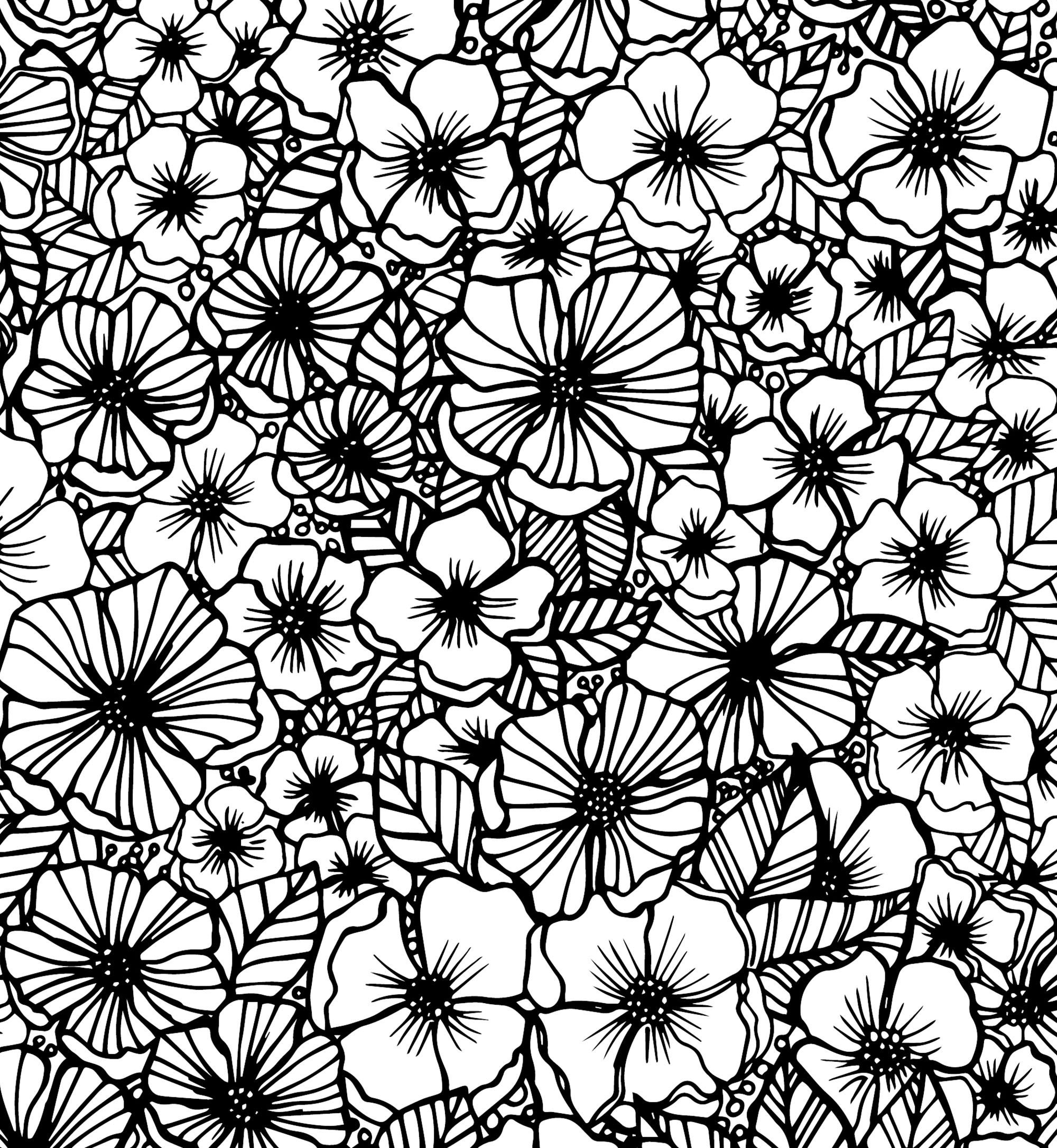Detailed Floral Coloring Sheet Printable A4 & Letter - Etsy