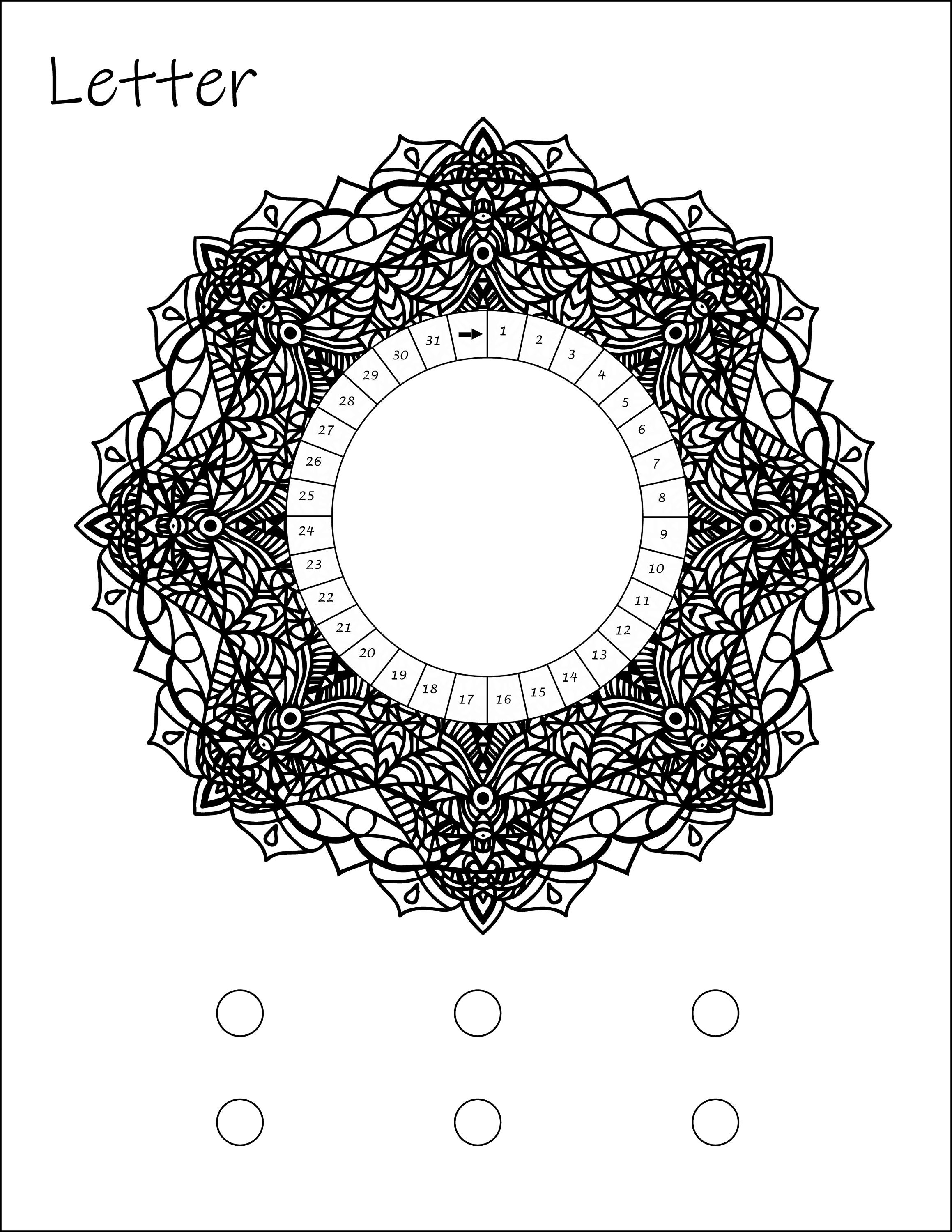 Round Circle Tracker Mandala Printable, Mood Tracker, Printable PDF in ...