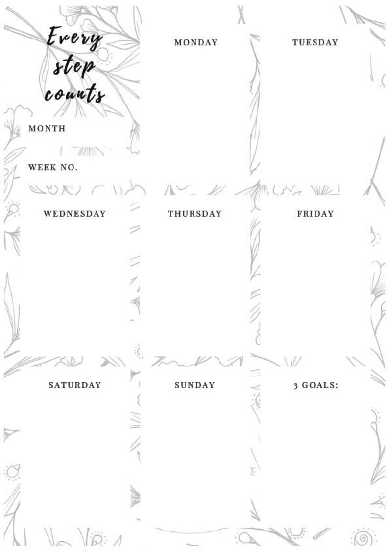 Every Step Counts - Motivational Printable Weekly Planner (A4, A5 ...